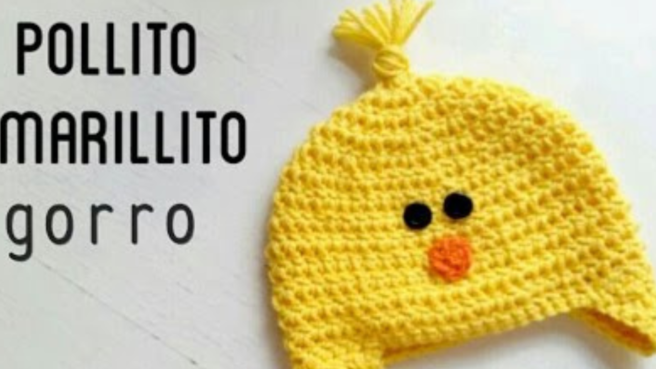 Gorro Pollito Amarillo a Crochet
