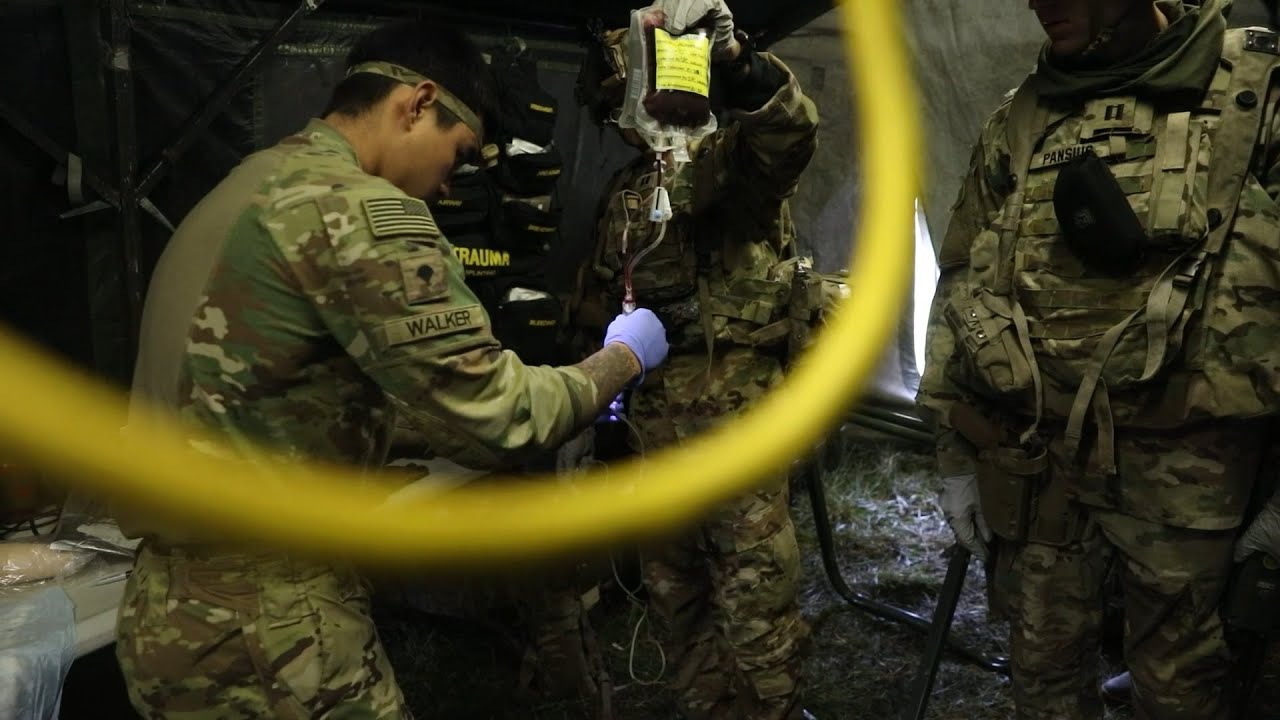 U.S. Soldiers Conduct Battlefield Blood Transfusions