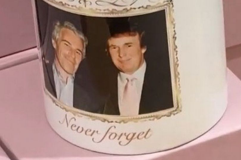 Protesters place Jeffrey Epstein and Donald Trump 'merchandise' in ...