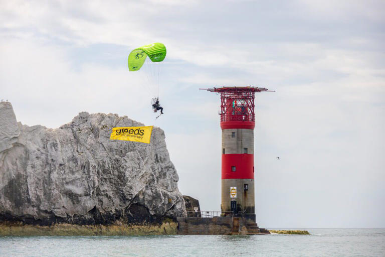 Brit daredevil kitesurfer smashes world record soaring 1,500ft in the air