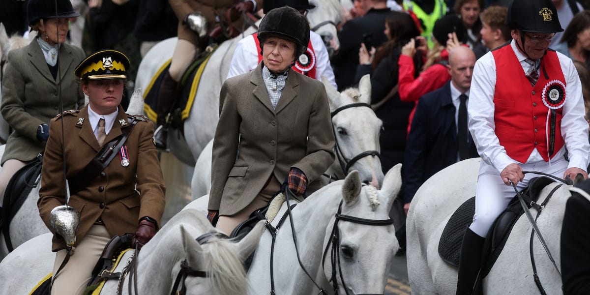 Princess Anne Rides Horseback Through the Streets of Edinburgh in a ...