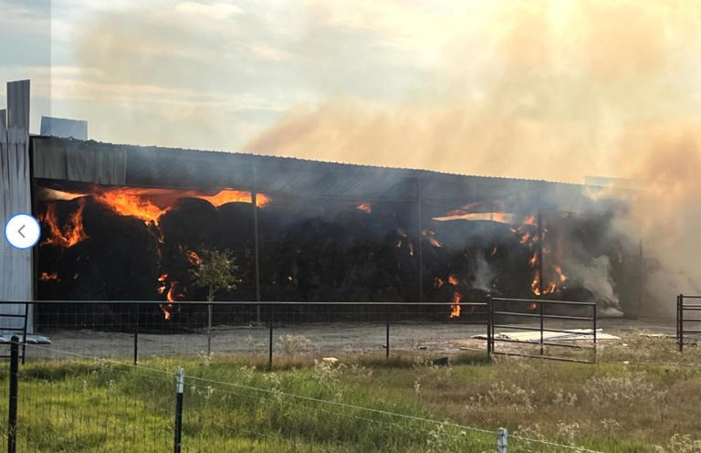 Madison Co. fire destroys barn, 500 hay bales