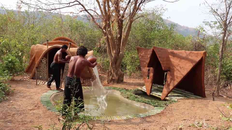 Off Grid Living Building a Mud Pool and Shelter from the Ground Up