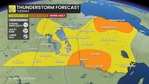 Severe weather threat returns to the eastern Prairies and northwestern ...