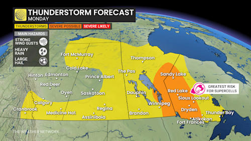 Severe weather threat returns to the eastern Prairies and northwestern ...