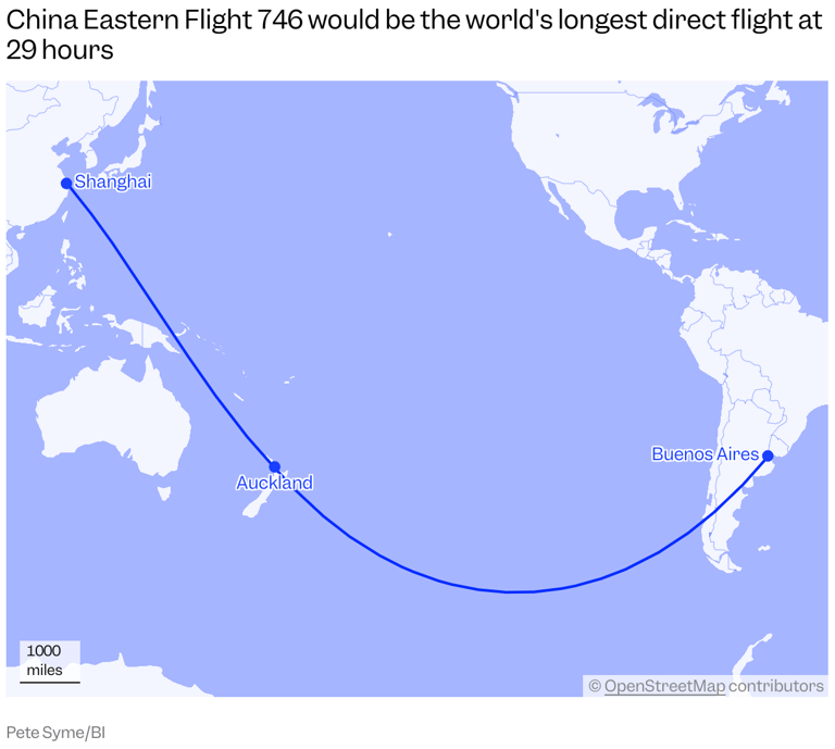 A Chinese airline is launching a 12,000-mile, 29-hour-long flight ...