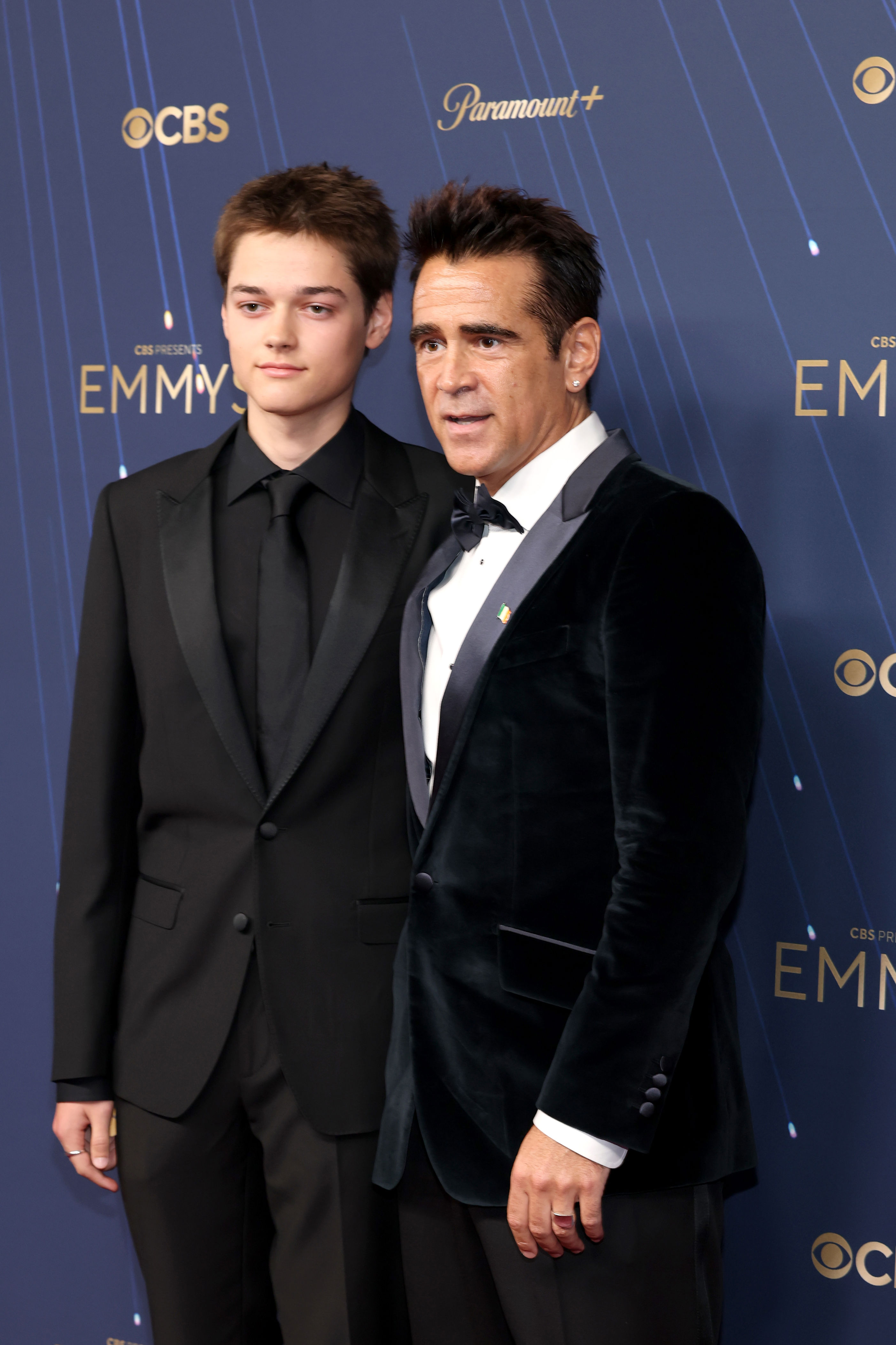 Colin Farrell’s look-alike son, Henry, 15, joins actor in rare appearance on Emmys 2025 red carpet