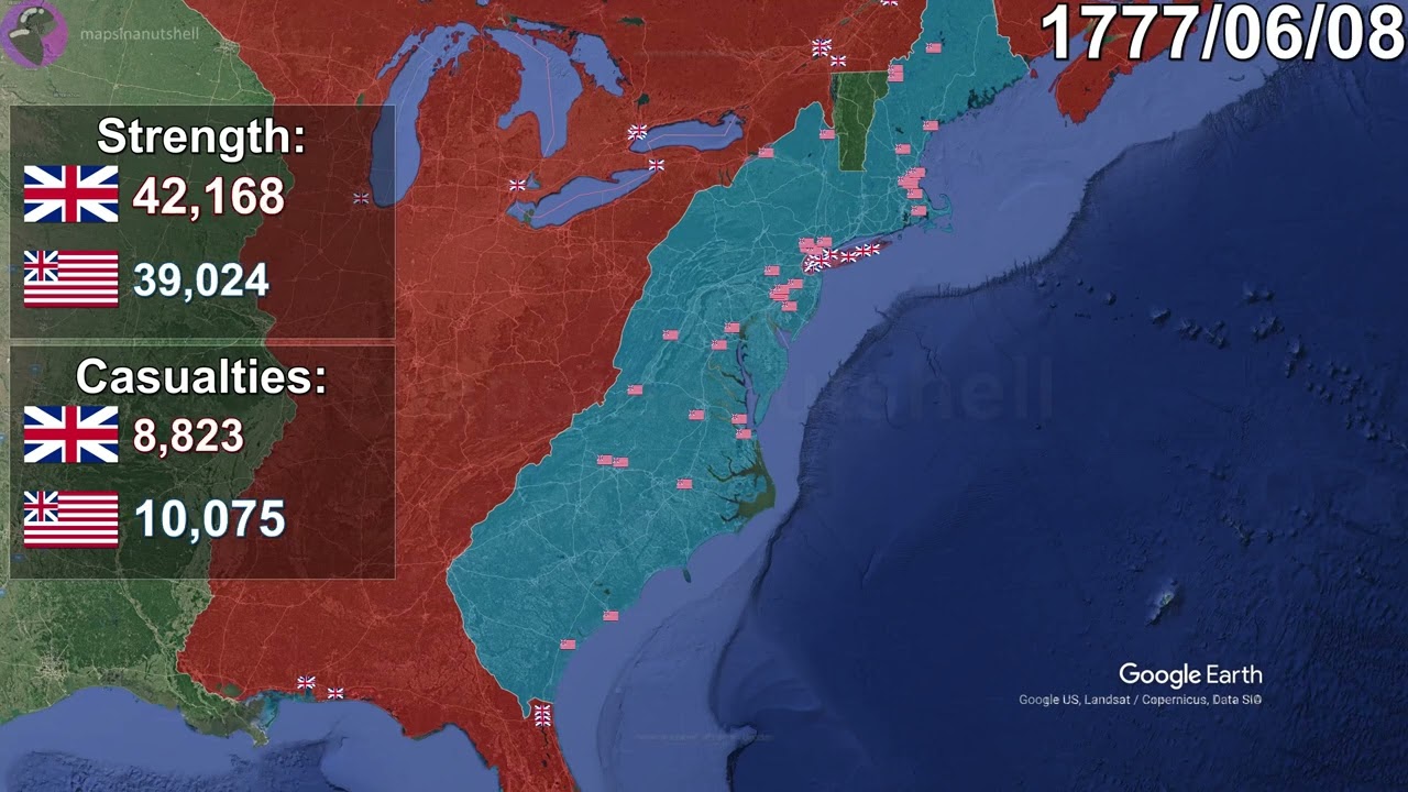 The American Revolution mapped with Google Earth