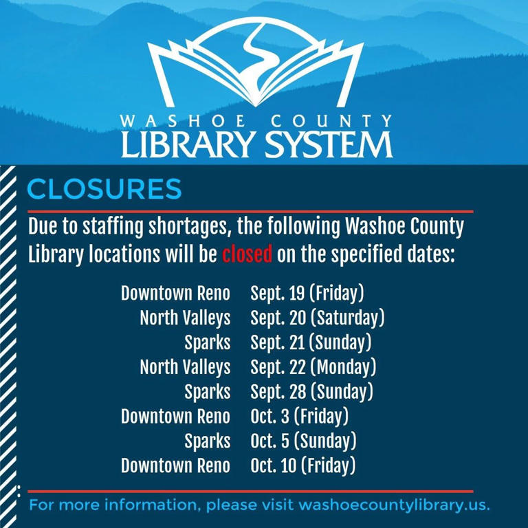 Washoe County library system makes adjustments to its schedule amid ...