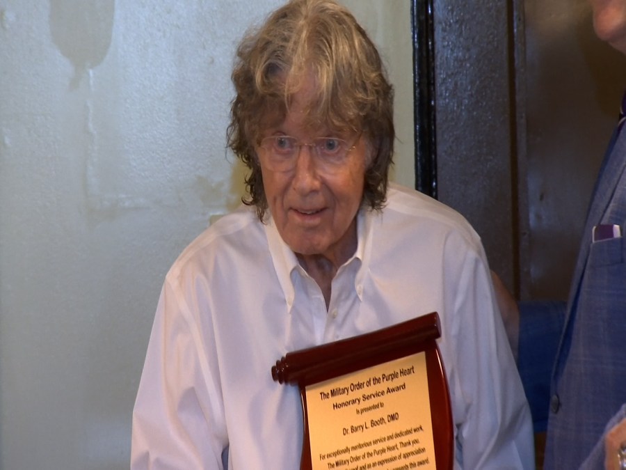 Dr. Barry Booth honored by Military Order of the Purple Heart