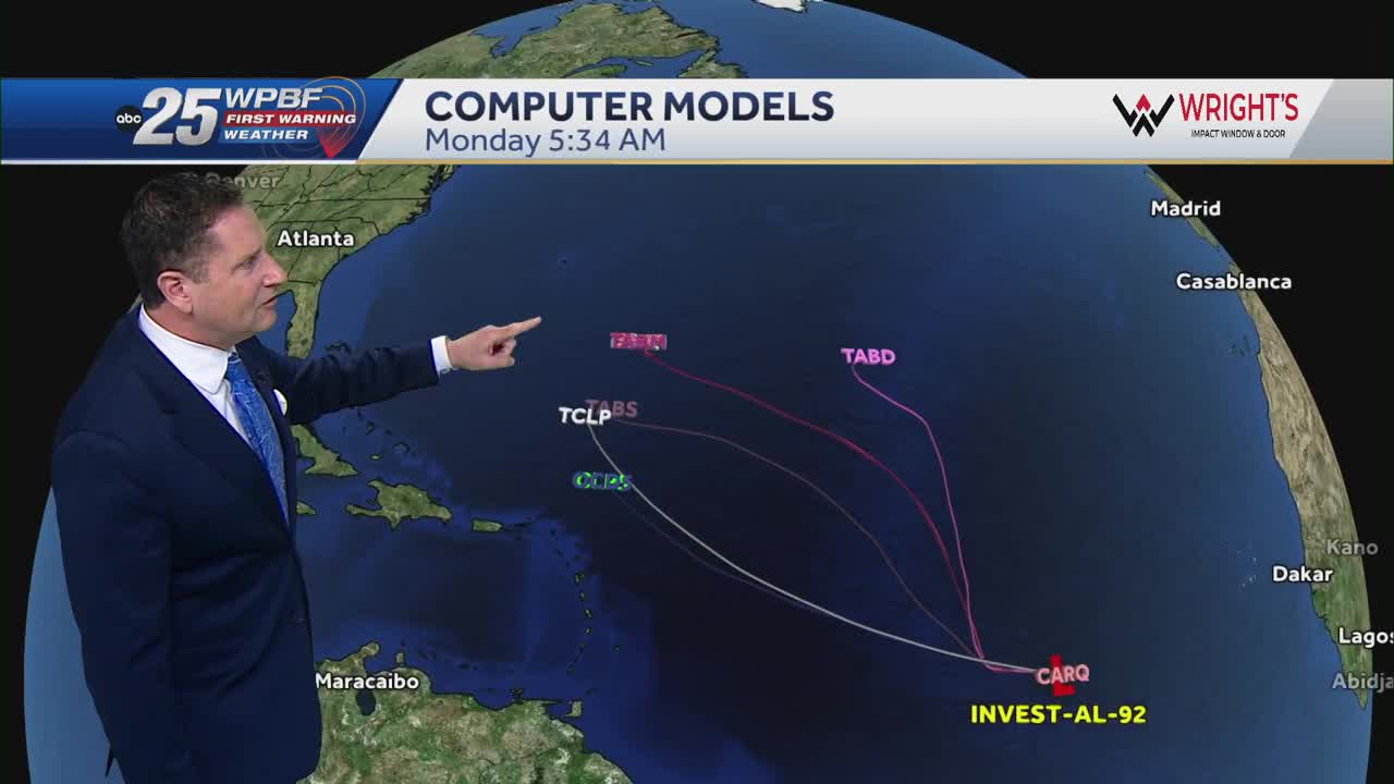 Heavy rainfall, and Invest 92L