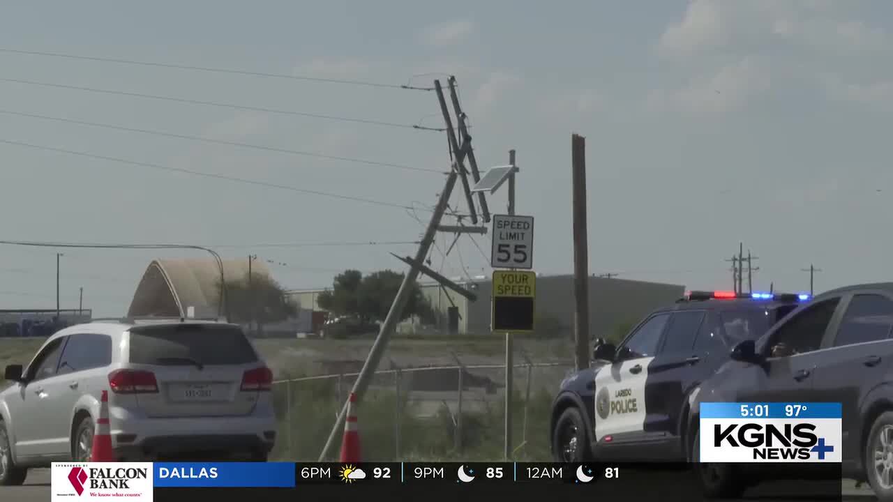 Laredo Police: 18-wheeler hits power lines, shuts SH 359 westbound