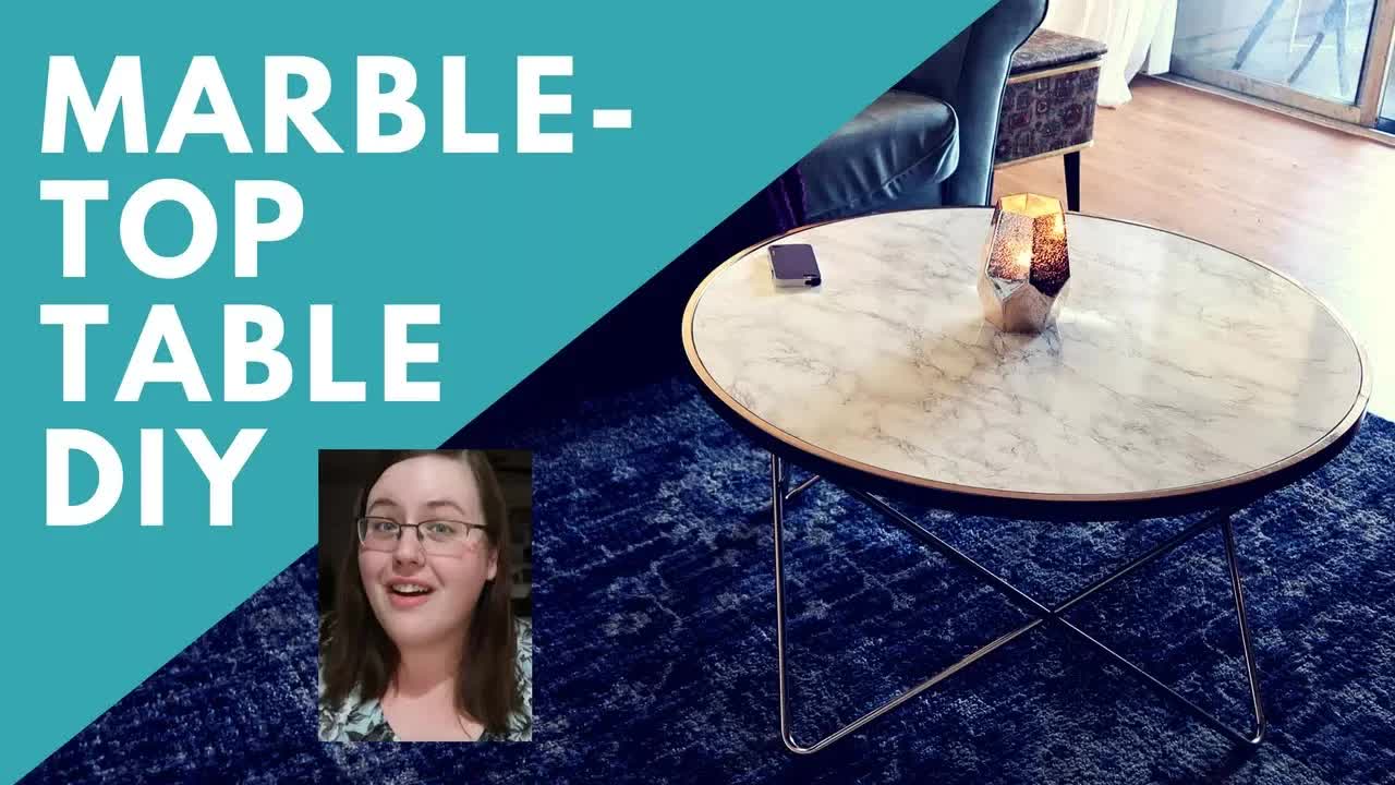 DIY marble top table - easy and under $10!