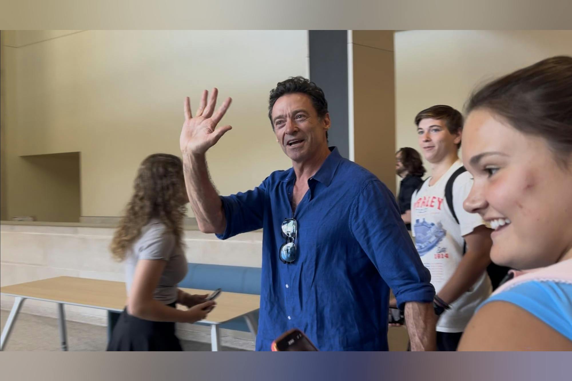Actor Hugh Jackman visits Ball State University campus Monday