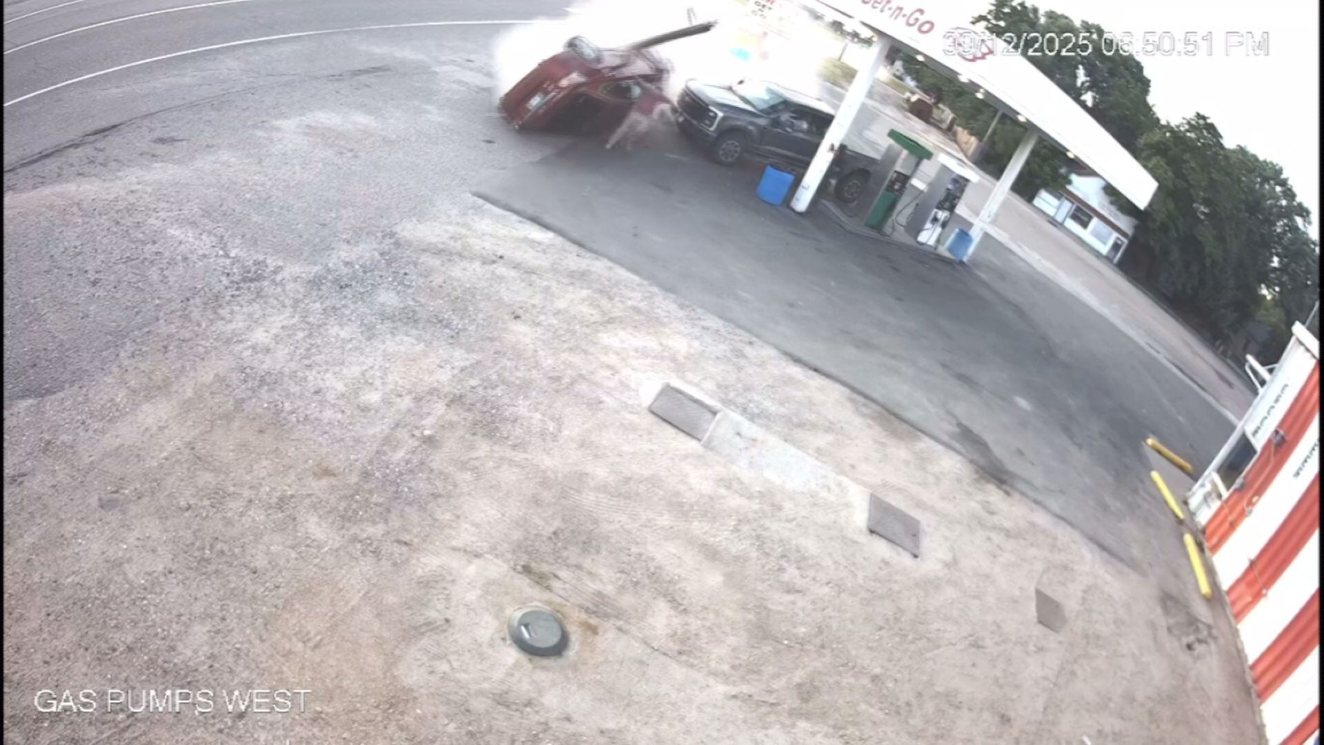 Man narrowly escapes being hit by car while washing windshield outside ...