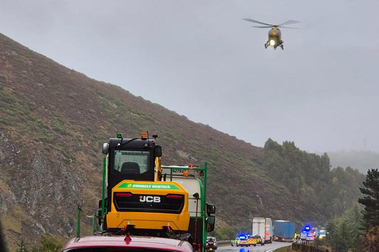 Two people killed in horror A9 crash as air ambulance spotted at scene