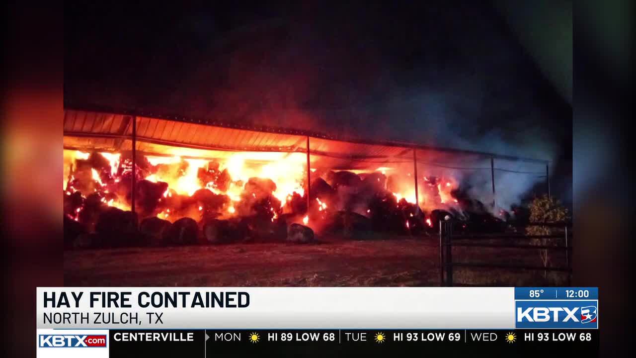 500 bales of hay catch fire near North Zulch