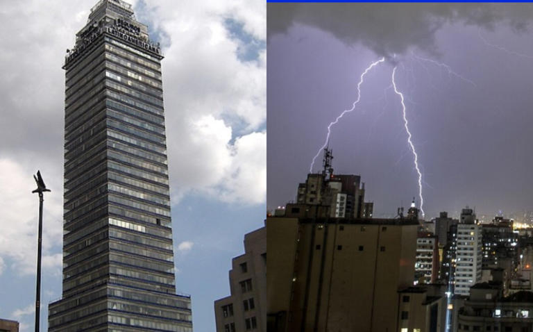 ¡Cae rayo en la Torre Latinoamericana! Captan el momento exacto en Cdmx ...
