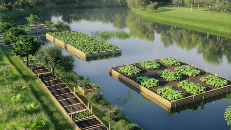 Floating farms yield 10 tons of food per acre