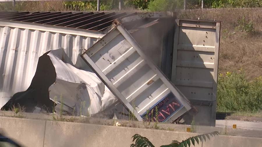 Interstate 95 South Reopens After Tractor Trailer Rollover Crash In