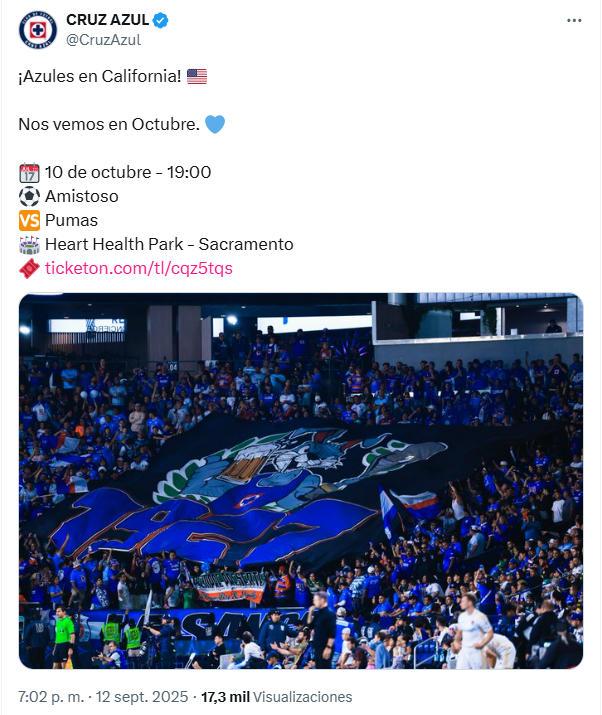 Cruz Azul vs Pumas se jugará en Estados Unidos: Fecha y Horario