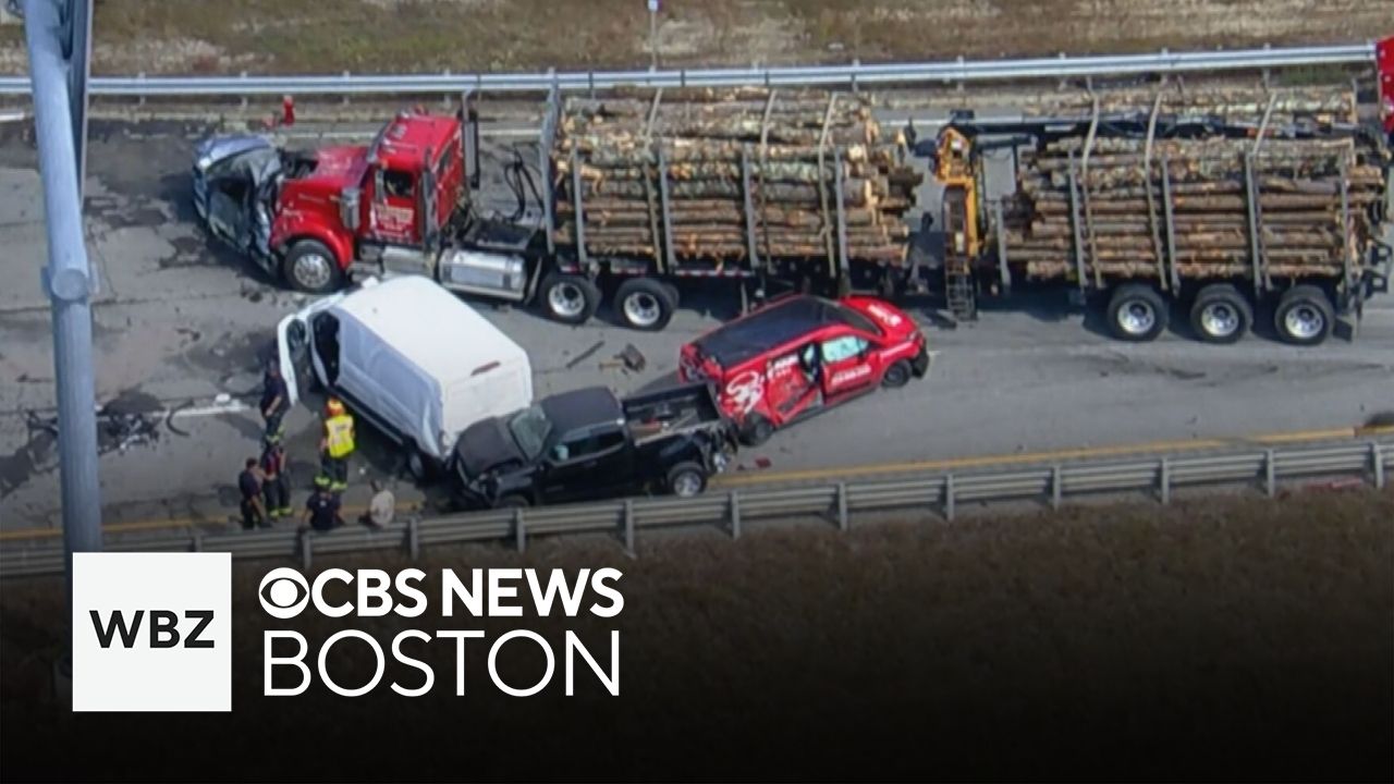 Large multi-car crash involving logging truck closes Route 2 in ...