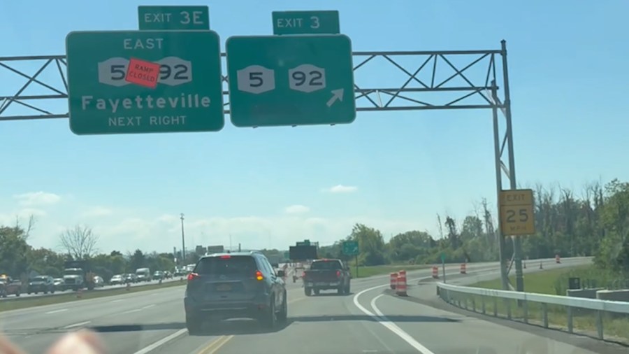 New way to exit off of 481 to DeWitt and Fayetteville