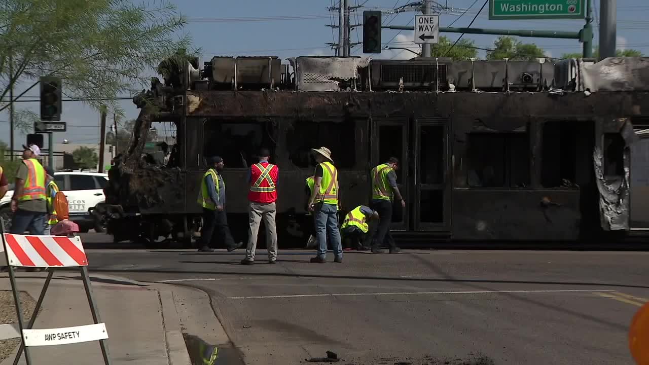 Cleanup continues after fiery crash involving Valley Metro train
