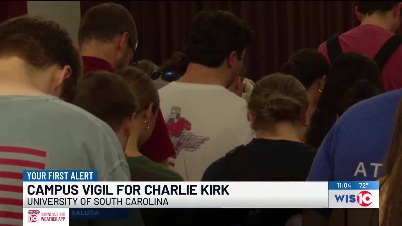 University of South Carolina students hold vigil for Charlie Kirk