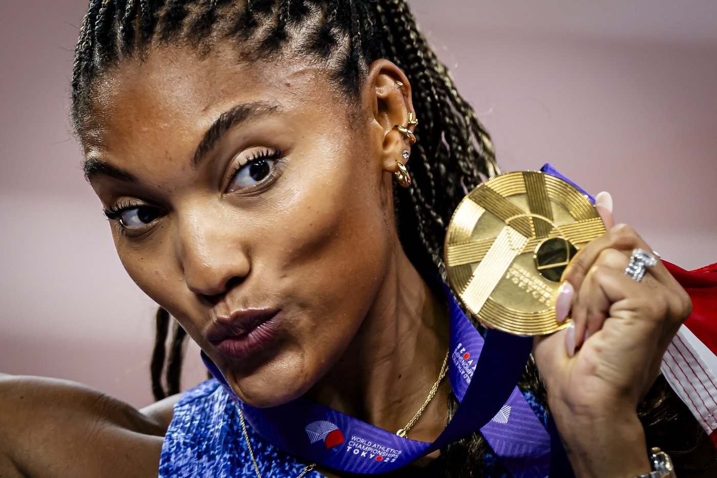 Long jumper Tara Davis-Woodhall explains tears during national anthem: 'I do believe in my country'