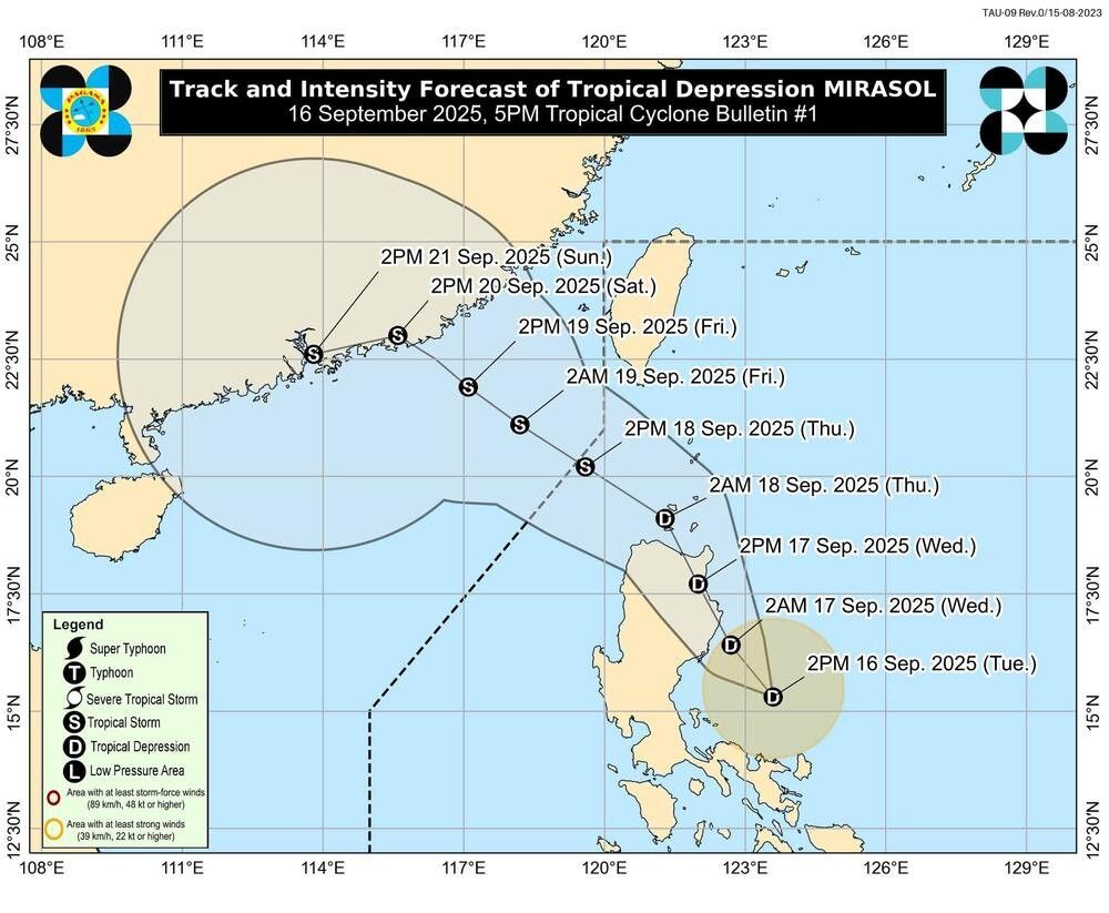 Signal No. 1 hoisted over parts of Luzon due to 'Mirasol'