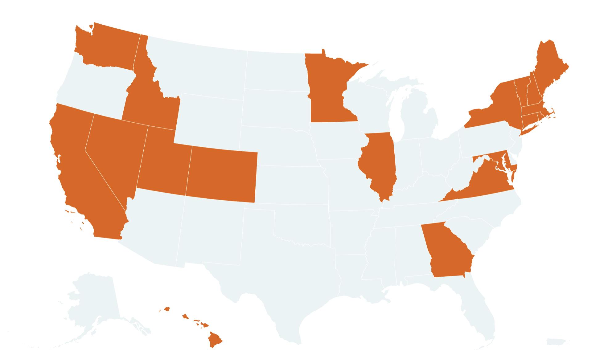 Map shows states with laws limiting "junk fees" for renters