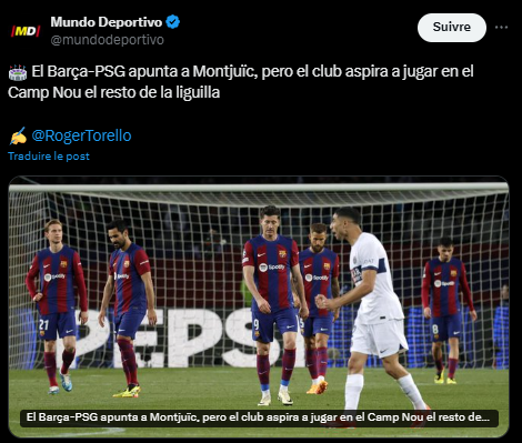 Barcelona vs PSG – A big change announced for the Champions League match