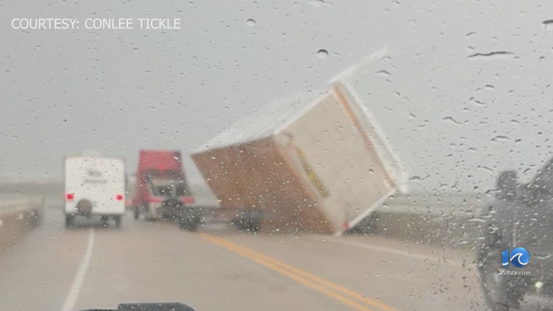 Modular home blew off trailer on Marc Basnight Bridge