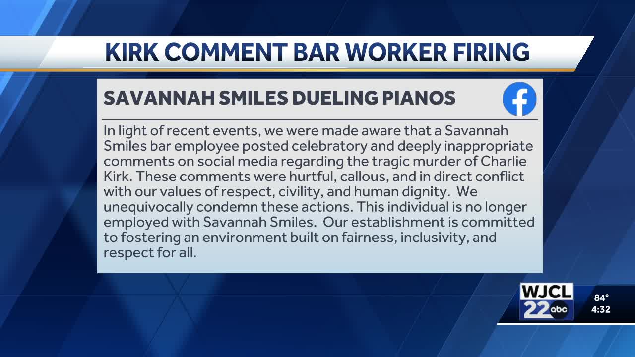 Savannah Smiles worker fired over Charlie Kirk comments