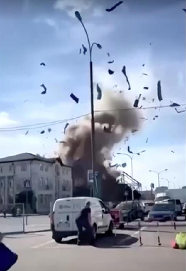 Terrifying moment kamikaze drone blows up Ukrainian university