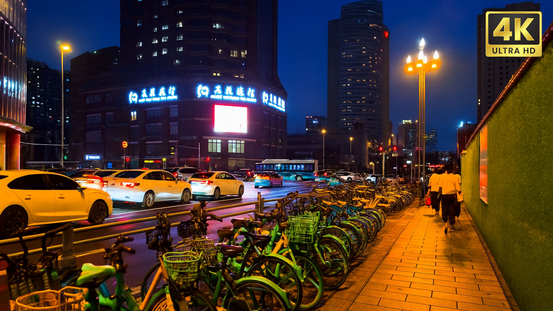 Evening Walk in Chengdu City Center – China 4K