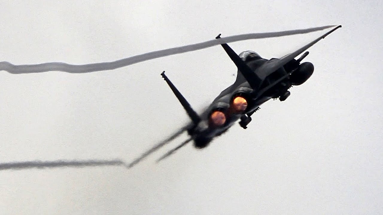F-15s Launch Nearly Vertical at RAF Lakenheath