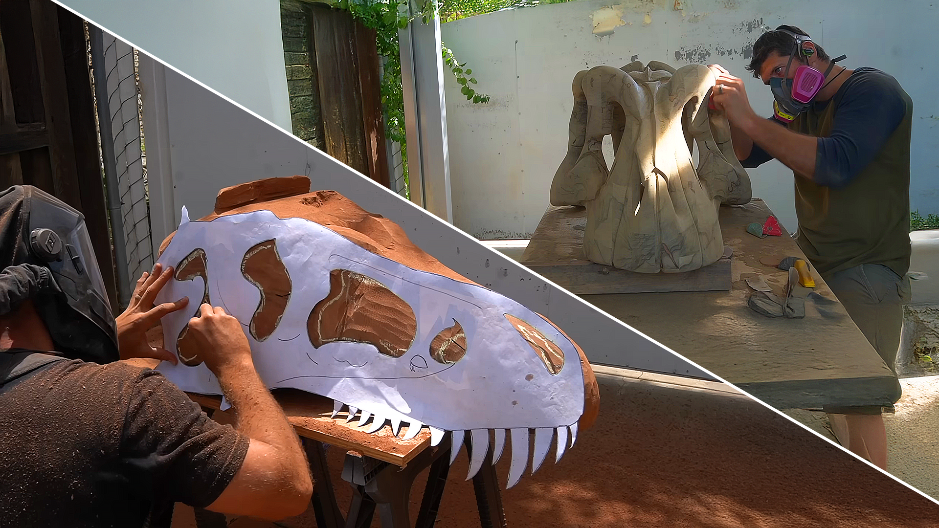 What it takes to carve a T-Rex skull