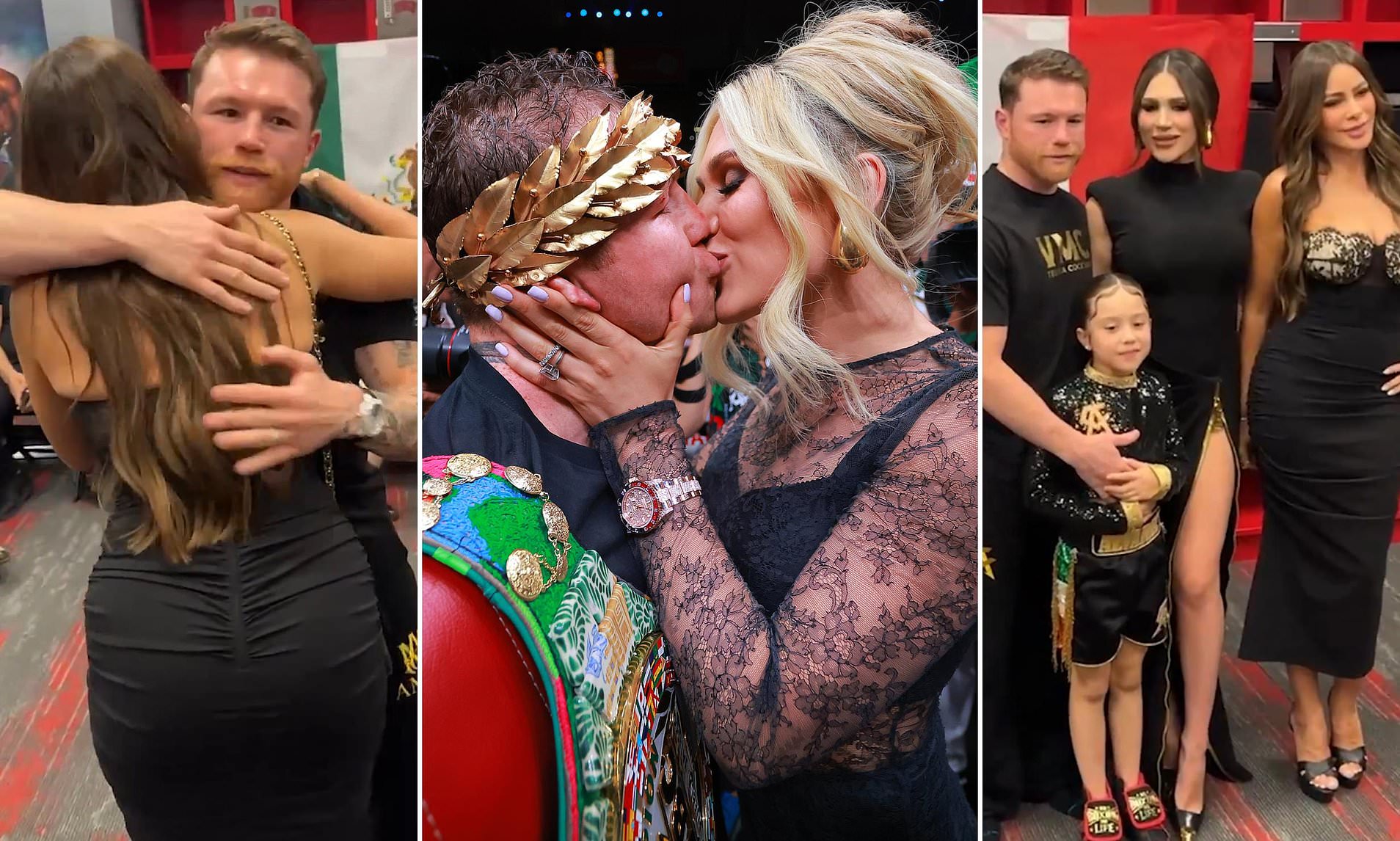 Sofia Vergara's awkward embrace with Canelo Alvarez goes viral as boxer's wife steps in to ...