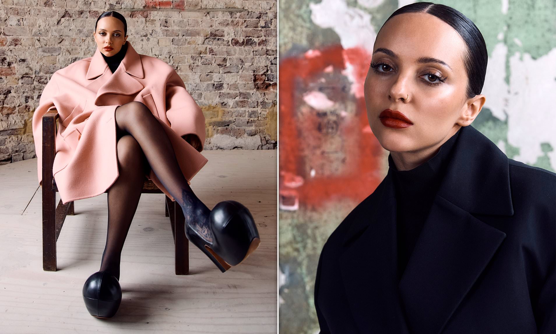 Jade Thirlwall puts on a very leggy display in huge quirky platform ...