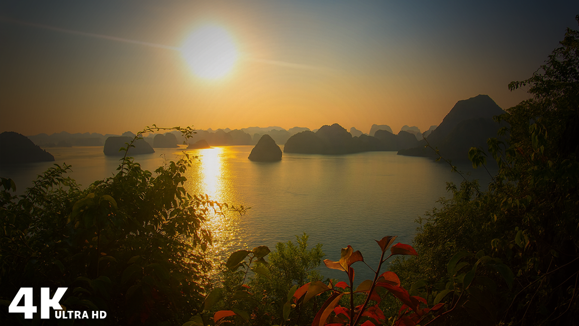 Recorrido a pie por la isla Ti Top en la bahía de Ha Long, Vietnam (4K)