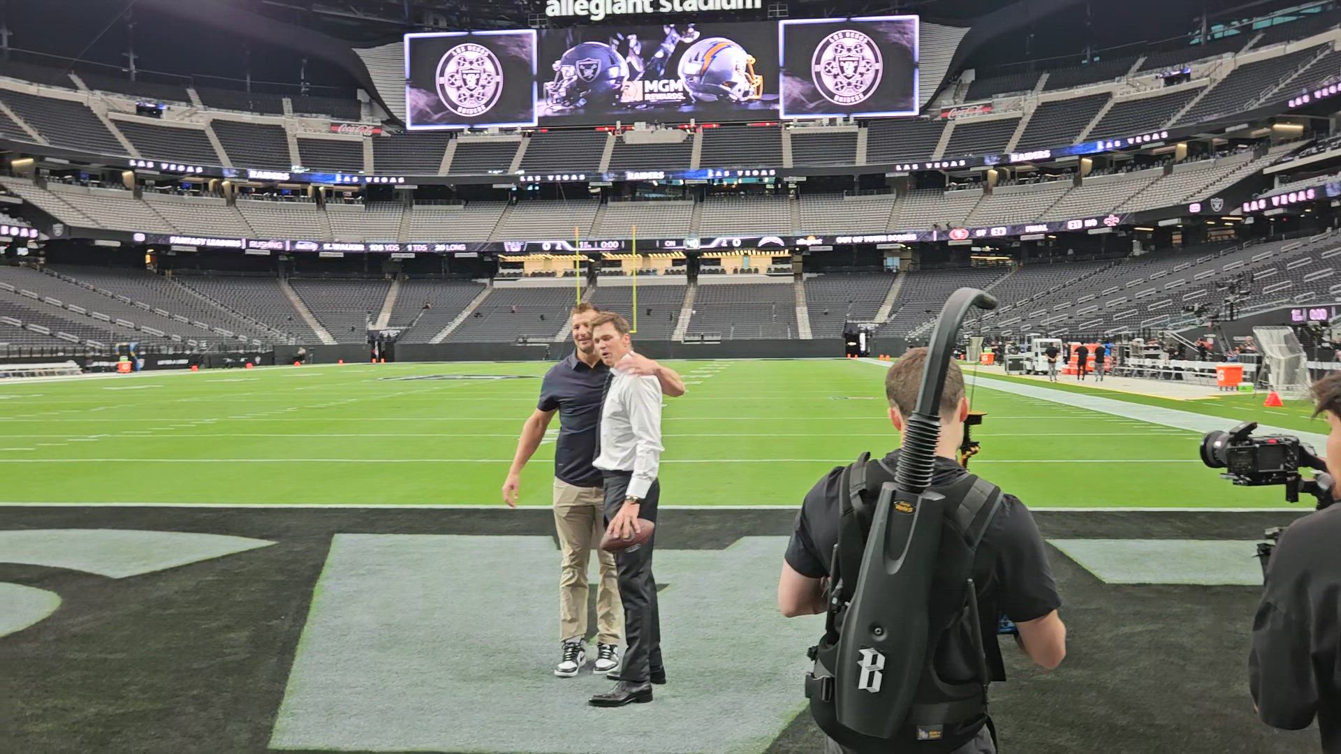 Tom Brady, Rob Gronkowski at Las Vegas Raiders Allegiant Stadium