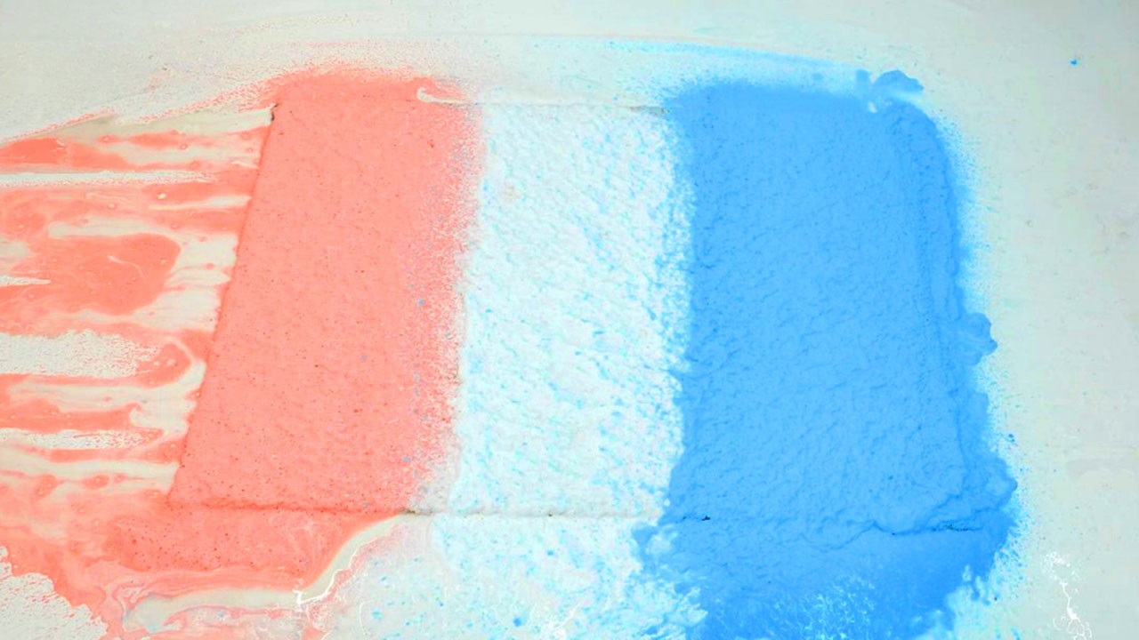 Restoring a worn marble-patterned rug!