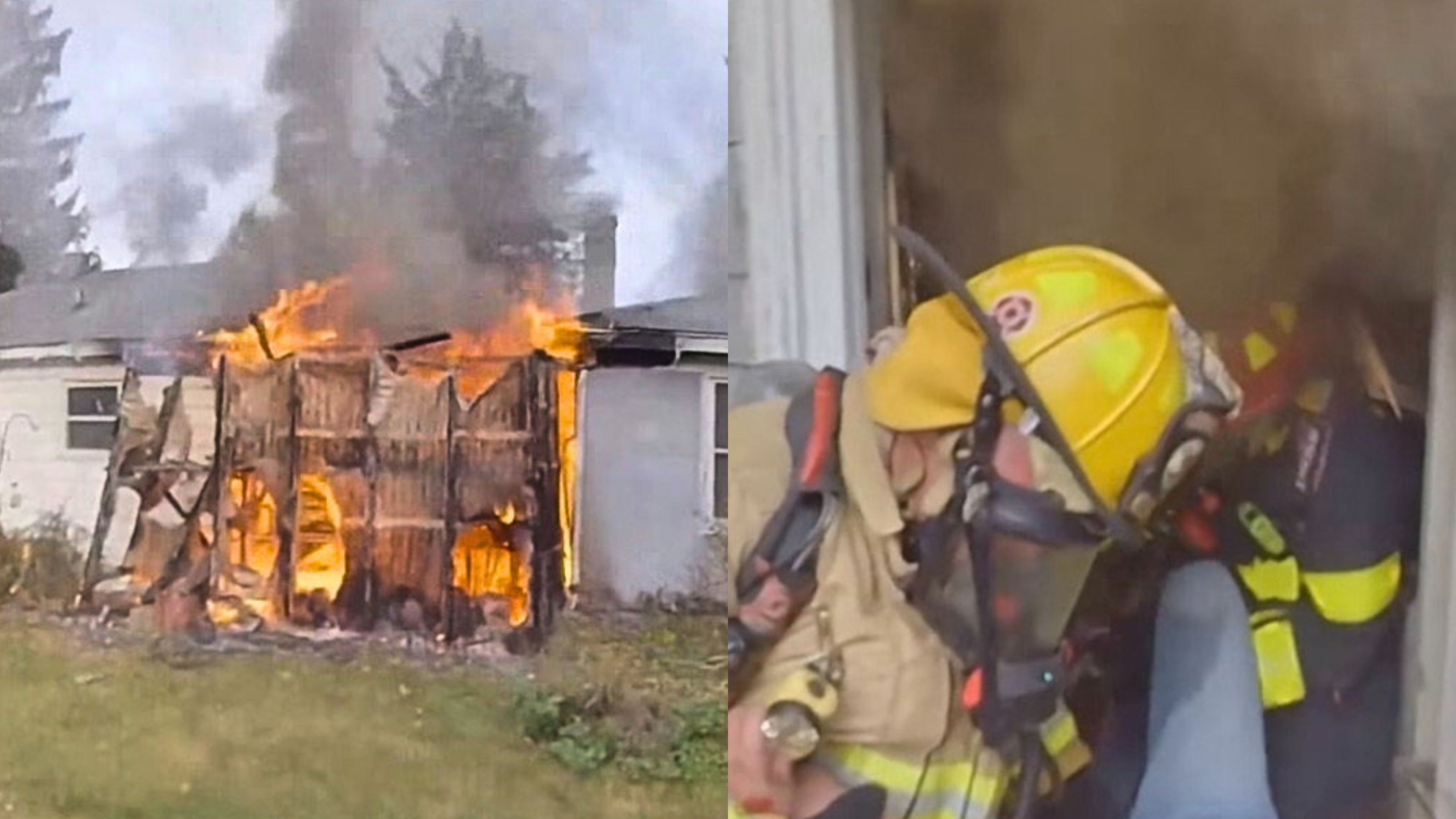 Rescuers crawl through thick smoke to save man, 76, from burning home