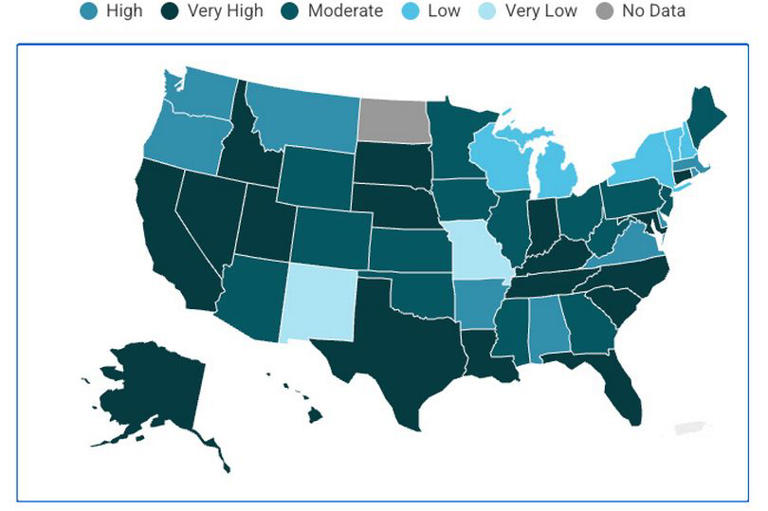 Map shows the states where new Covid variant is soaring