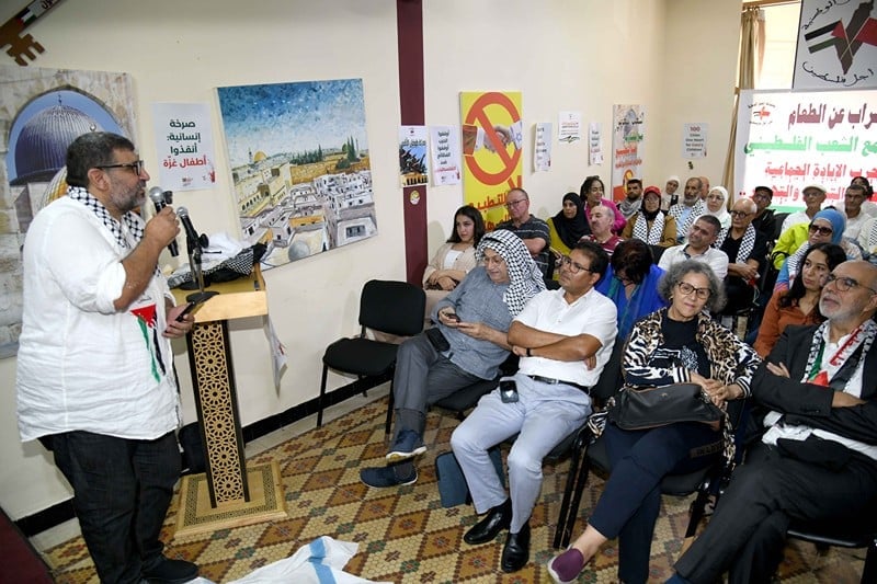 Moroccan activists stage hunger strike in Rabat to support Gaza