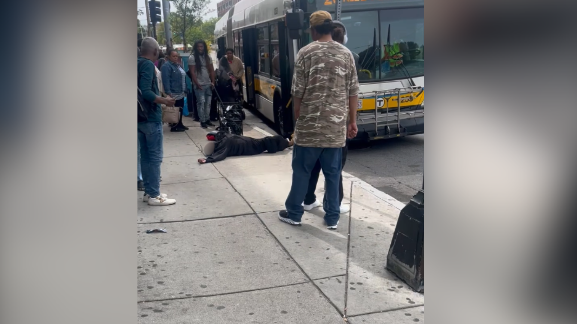 New video shows moments before and after older woman is shoved off bus ...