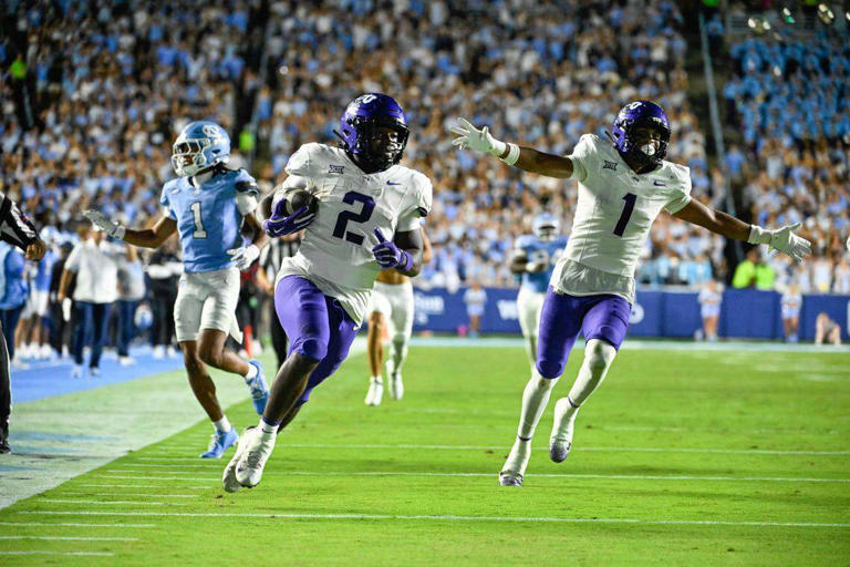 What is the status of TCU's injured leading rusher for SMU rivalry game?