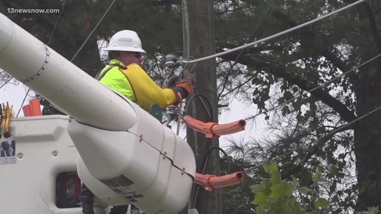 Thousands of Dominion Energy customers without power across Hampton Roads